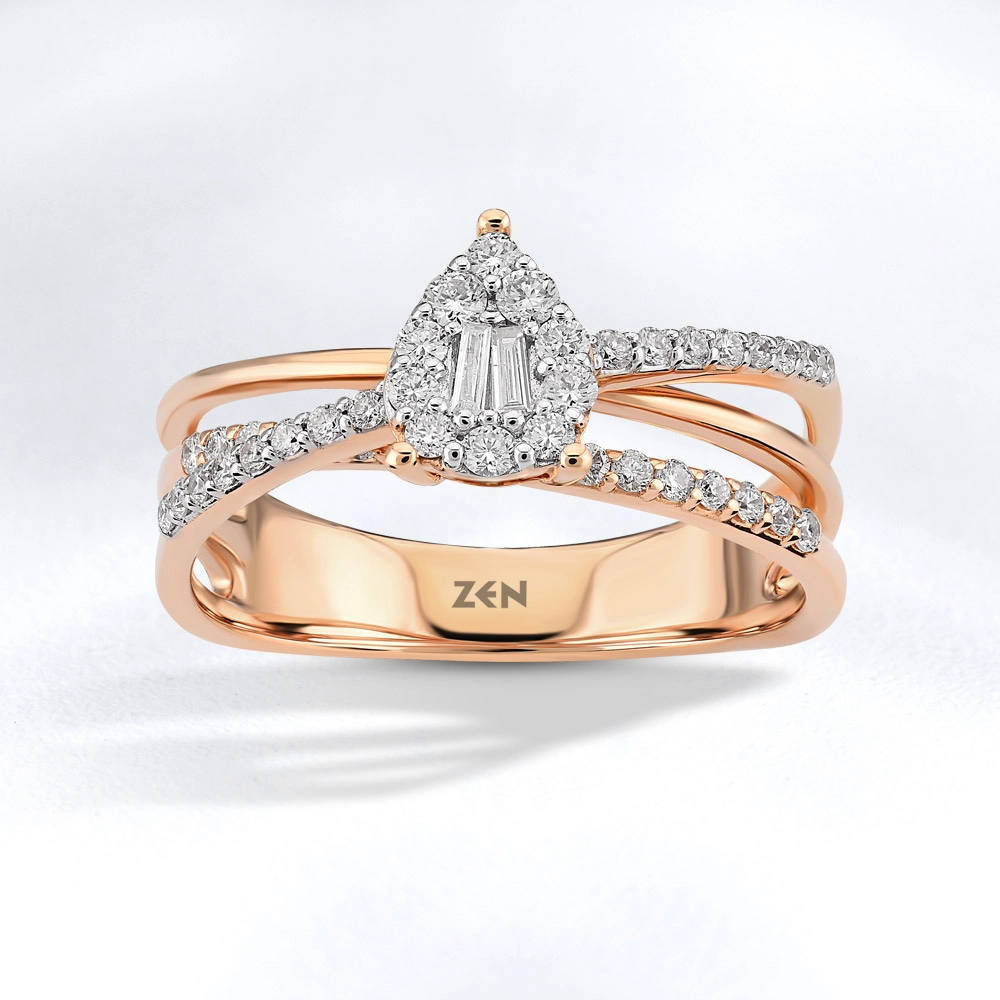 0.34 ct. Design Baguette Diamantring - 3000692934 | Zen Diamond