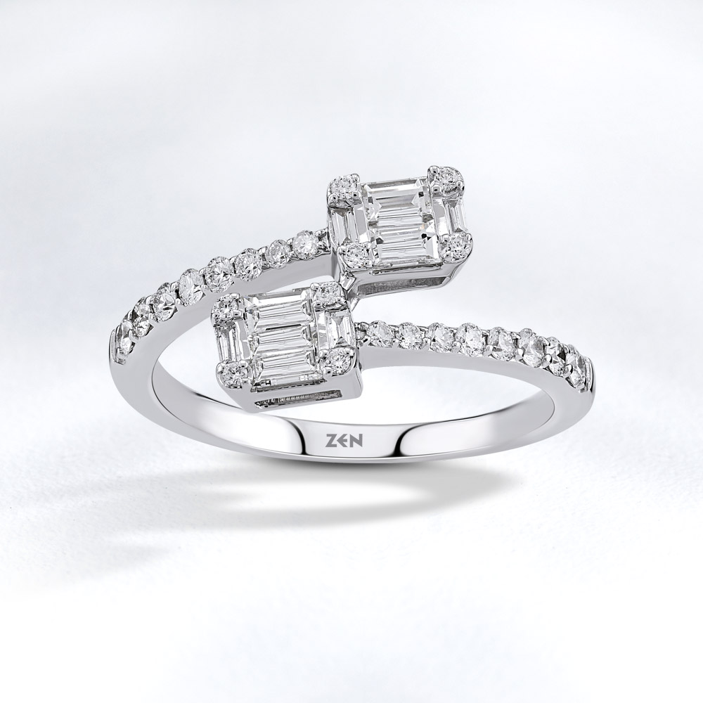 0.51 ct. Zweisamkeit Baguette Diamantring - 3000733073 | Zen Diamond