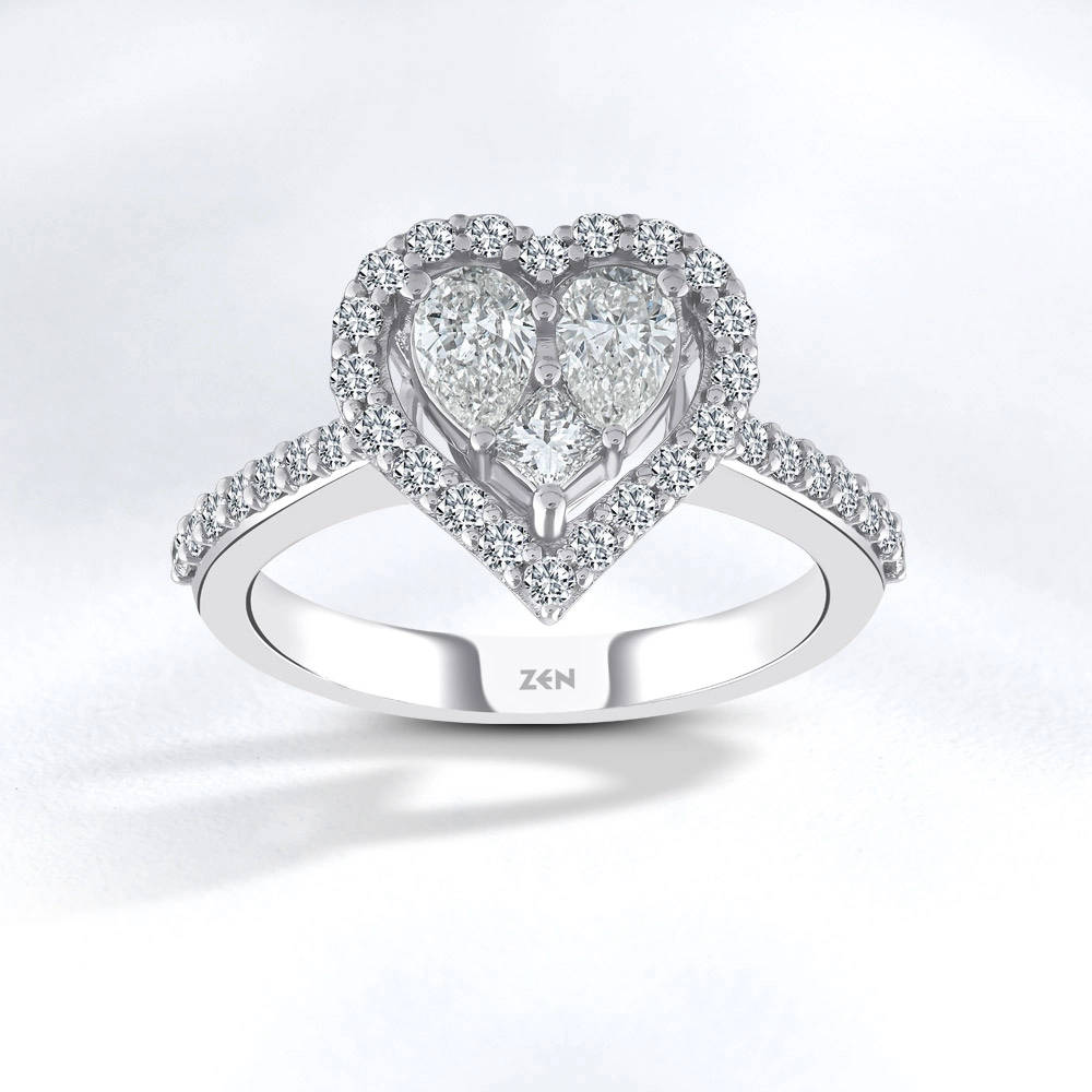 Diamonique heart ring store